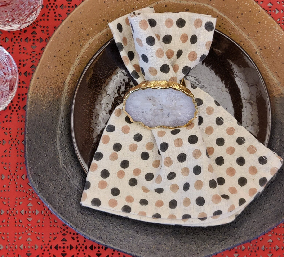 Agate Stone Napkin Rings 6 Pcs Set – Kavya Creations